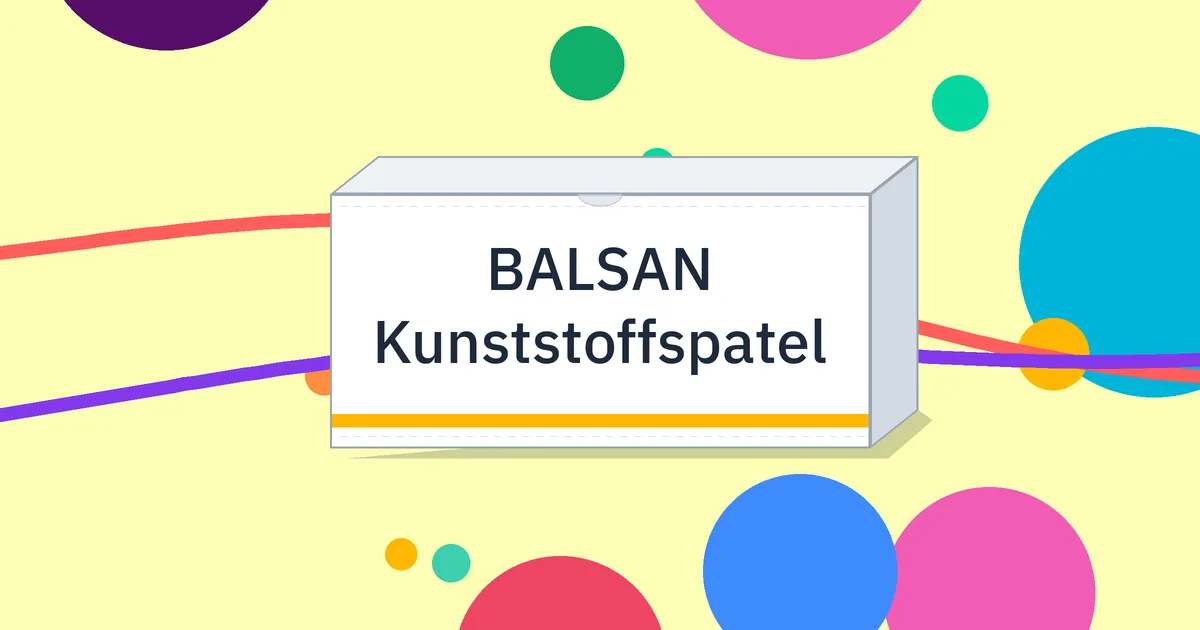 Symbolbild: Packung mit der Aufschrift BALSAN Kunststoffspatel (PZN 10827278) – Verfügbarkeit und Bezug in Apotheken in Frankfurt am Main