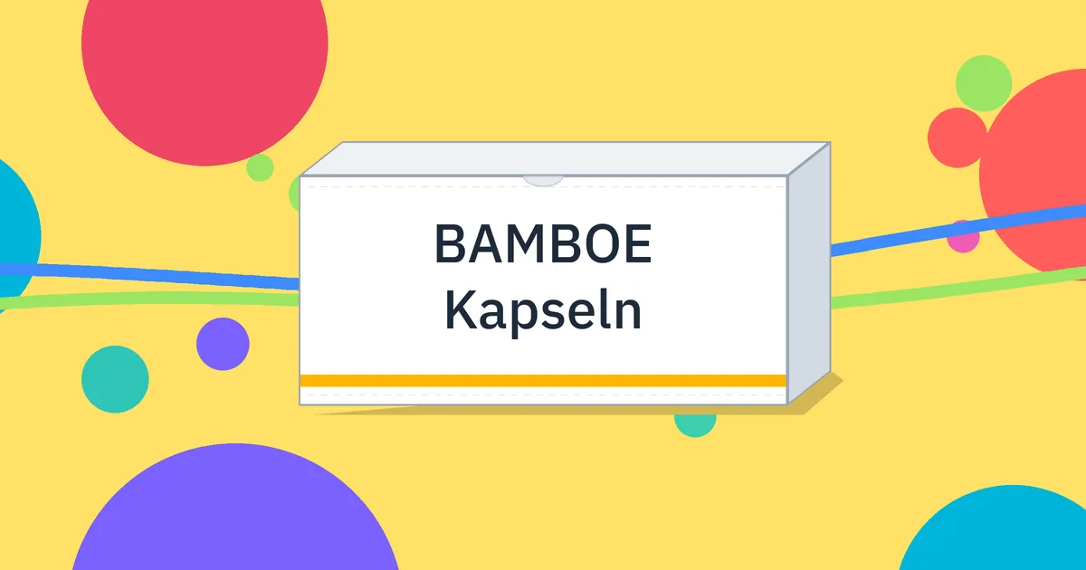 Symbolbild: Packung mit der Aufschrift BAMBOE Kapseln (PZN 16680327) – Verfügbarkeit und Bezug in Apotheken in Frankfurt am Main