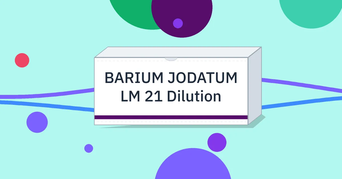Symbolbild: Packung mit der Aufschrift BARIUM JODATUM LM 21 Dilution (PZN 12789961) – Verfügbarkeit und Bezug in Apotheken in Frankfurt am Main