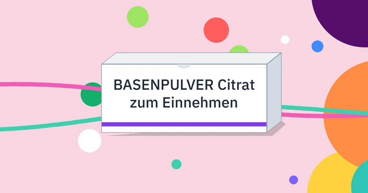Symbolbild: Packung mit der Aufschrift BASENPULVER Citrat zum Einnehmen (PZN 17425778) – Verfügbarkeit und Bezug in Apotheken in Frankfurt am Main