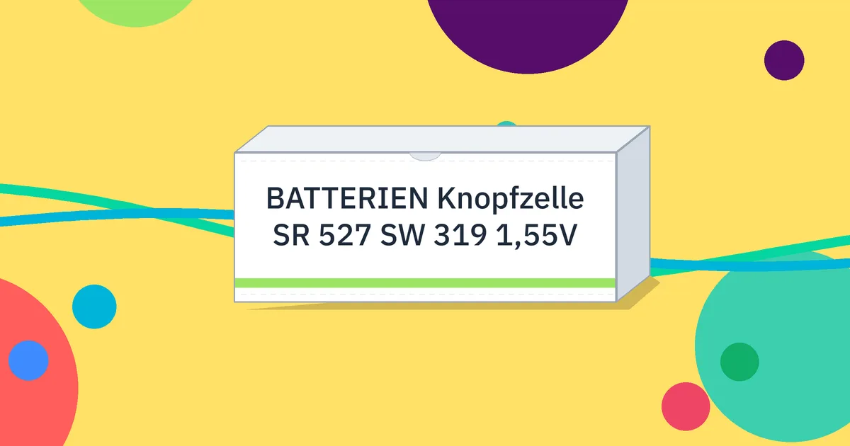 Symbolbild: Packung mit der Aufschrift BATTERIEN Knopfzelle SR 527 SW 319 1,55V (PZN 01382311) – Verfügbarkeit und Bezug in Apotheken in Frankfurt am Main
