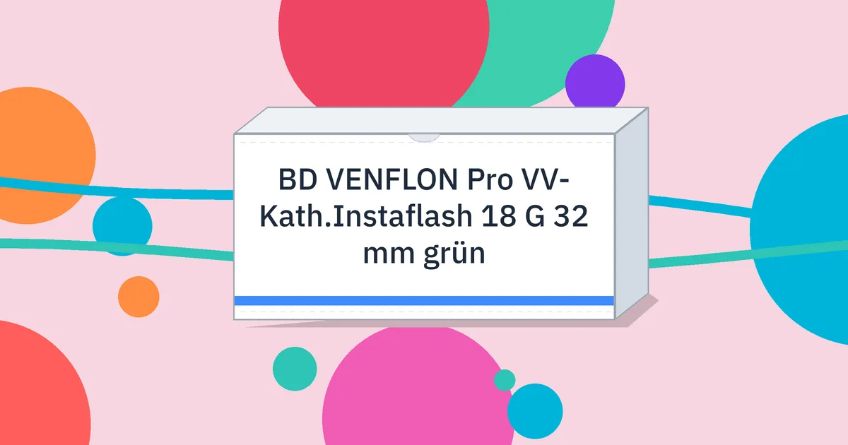 Symbolbild: Packung mit der Aufschrift BD VENFLON Pro VV-Kath.Instaflash 18 G 32 mm grün (PZN 20273444) – Verfügbarkeit und Bezug in Apotheken in Frankfurt am Main