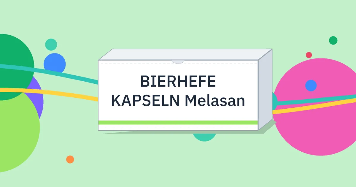 Symbolbild: Packung mit der Aufschrift BIERHEFE KAPSELN Melasan (PZN 00388501) – Verfügbarkeit und Bezug in Apotheken in Frankfurt am Main