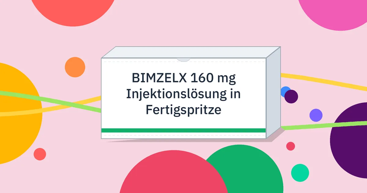 Symbolbild: Packung mit der Aufschrift BIMZELX 160 mg Injektionslösung in Fertigspritze (PZN 17177470) – Verfügbarkeit und Bezug in Apotheken in Frankfurt am Main