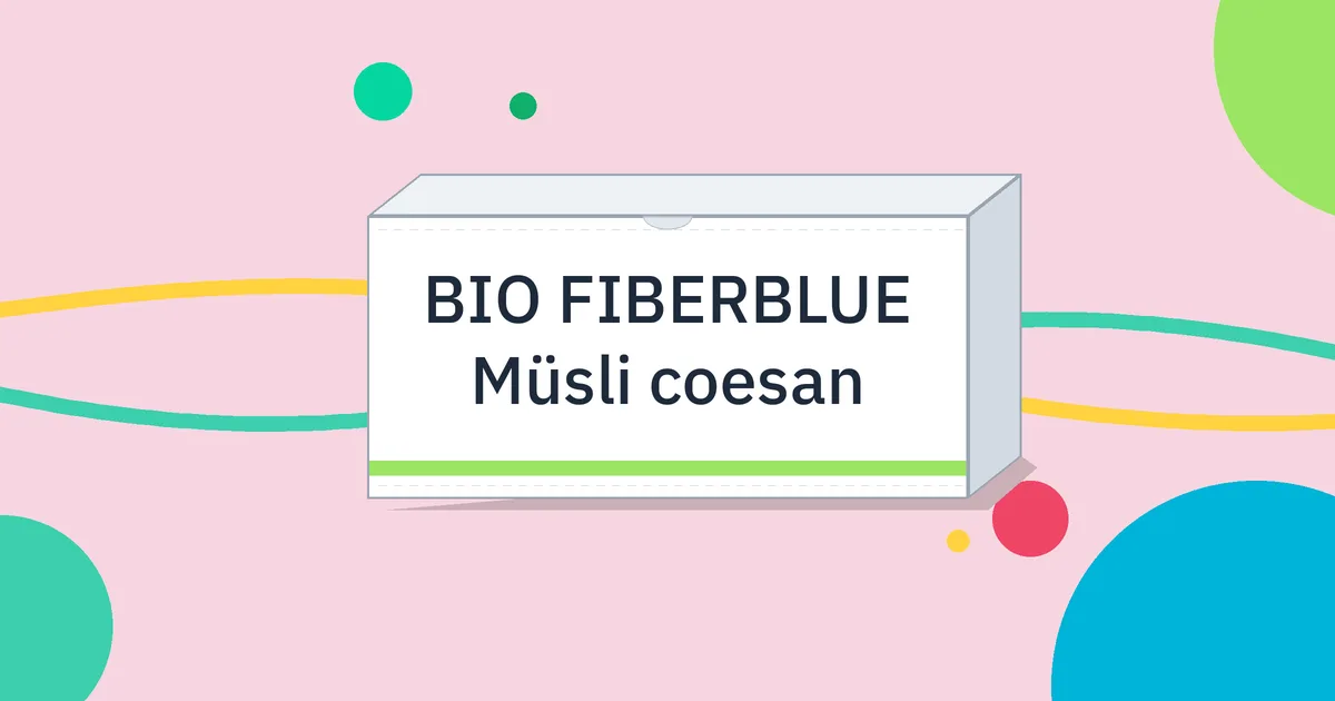Symbolbild: Packung mit der Aufschrift BIO FIBERBLUE Müsli coesan (PZN 17945012) – Verfügbarkeit und Bezug in Apotheken in Frankfurt am Main