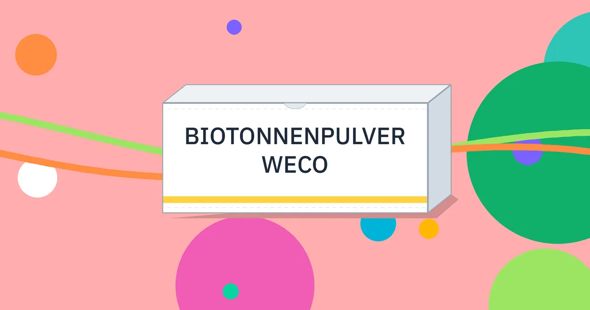 Symbolbild: Packung mit der Aufschrift BIOTONNENPULVER WECO (PZN 20327482) – Verfügbarkeit und Bezug in Apotheken in Frankfurt am Main