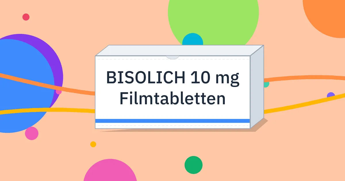 Symbolbild: Packung mit der Aufschrift BISOLICH 10 mg Filmtabletten (PZN 00992869) – Verfügbarkeit und Bezug in Apotheken in Frankfurt am Main