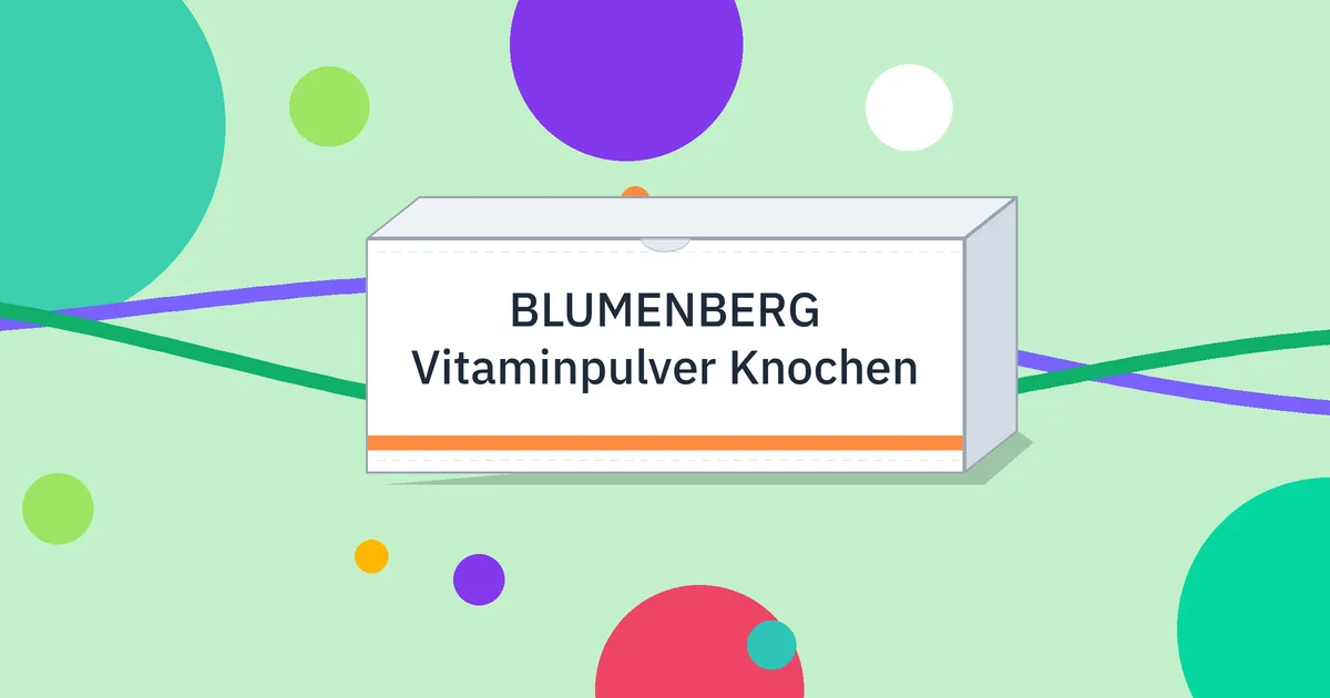 Symbolbild: Packung mit der Aufschrift BLUMENBERG Vitaminpulver Knochen (PZN 19902076) – Verfügbarkeit und Bezug in Apotheken in Frankfurt am Main