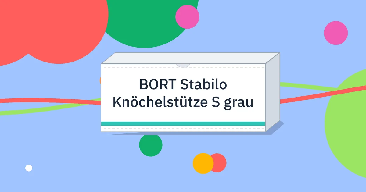 Symbolbild: Packung mit der Aufschrift BORT Stabilo Knöchelstütze S grau (PZN 16318684) – Verfügbarkeit und Bezug in Apotheken in Frankfurt am Main