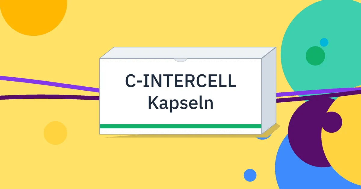 Symbolbild: Packung mit der Aufschrift C-INTERCELL Kapseln (PZN 12376271) – Verfügbarkeit und Bezug in Apotheken in Frankfurt am Main