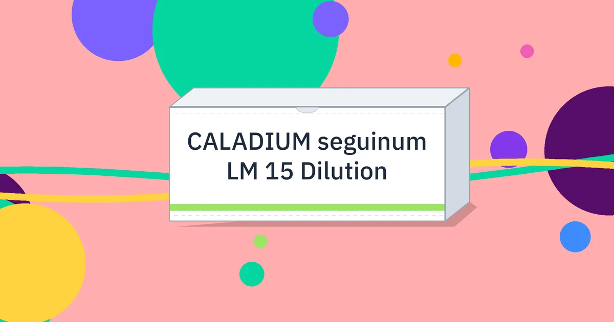 Symbolbild: Packung mit der Aufschrift CALADIUM seguinum LM 15 Dilution (PZN 13403952) – Verfügbarkeit und Bezug in Apotheken in Frankfurt am Main