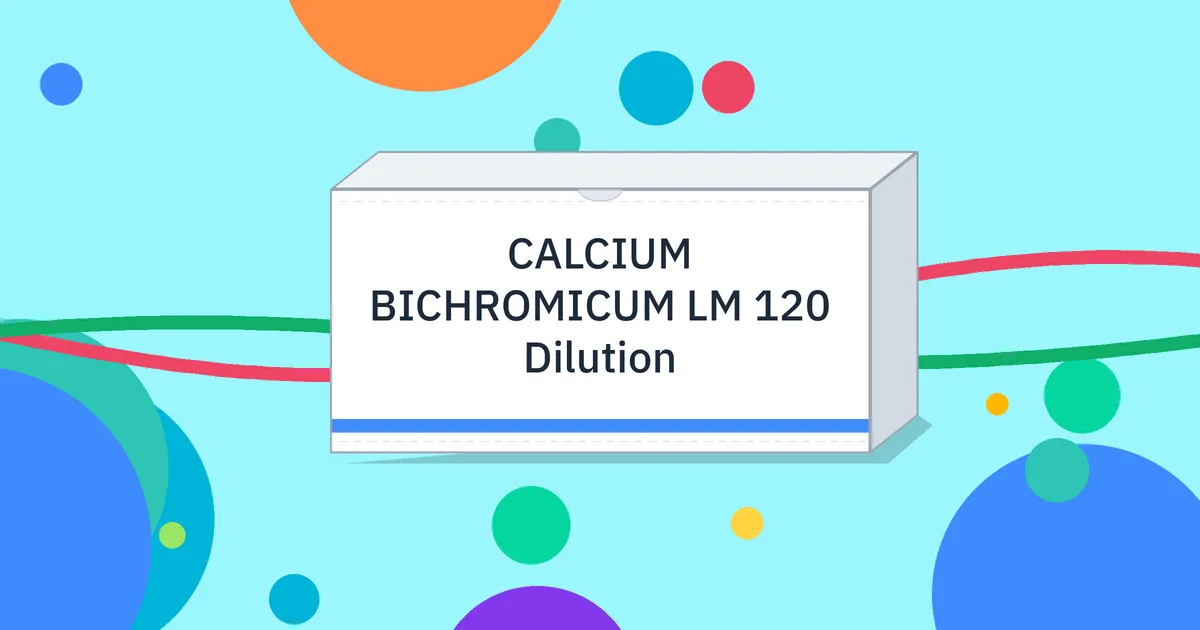 Symbolbild: Packung mit der Aufschrift CALCIUM BICHROMICUM LM 120 Dilution (PZN 13407714) – Verfügbarkeit und Bezug in Apotheken in Frankfurt am Main