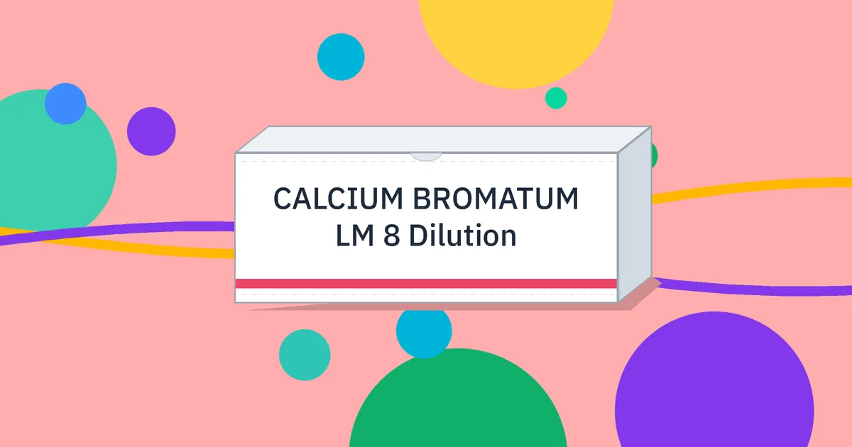 Symbolbild: Packung mit der Aufschrift CALCIUM BROMATUM LM 8 Dilution (PZN 13407832) – Verfügbarkeit und Bezug in Apotheken in Frankfurt am Main
