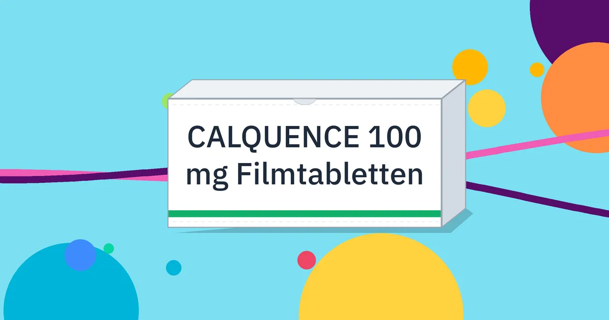 Symbolbild: Packung mit der Aufschrift CALQUENCE 100 mg Filmtabletten (PZN 19691805) – Verfügbarkeit und Bezug in Apotheken in Frankfurt am Main