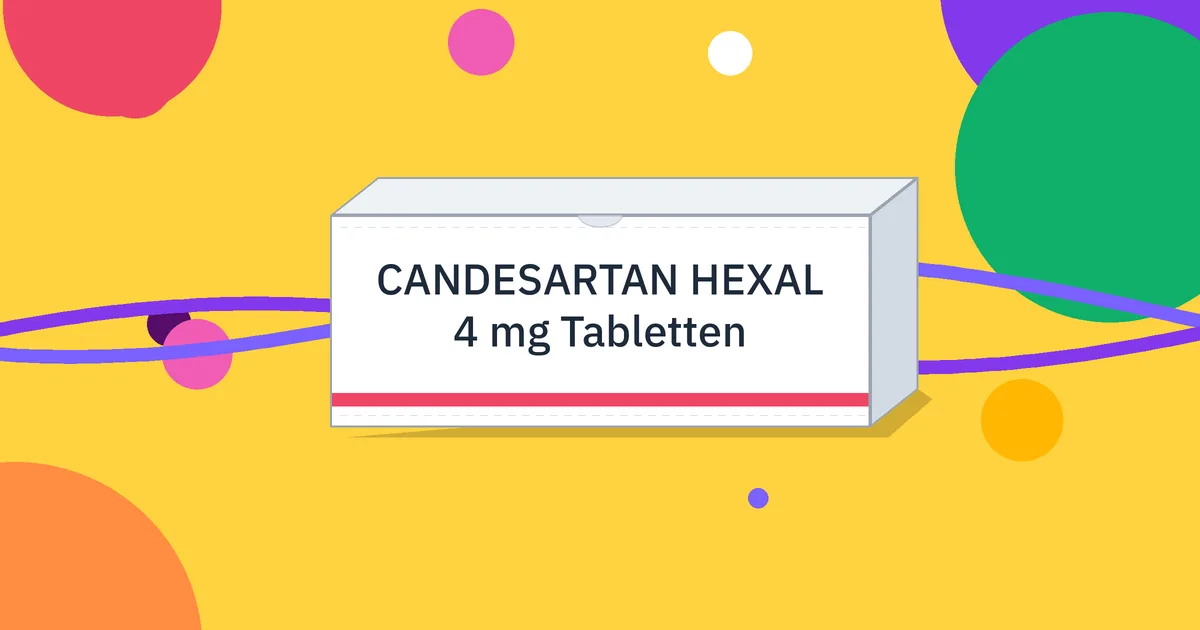 Symbolbild: Packung mit der Aufschrift CANDESARTAN HEXAL 4 mg Tabletten (PZN 19127602) – Verfügbarkeit und Bezug in Apotheken in Frankfurt am Main
