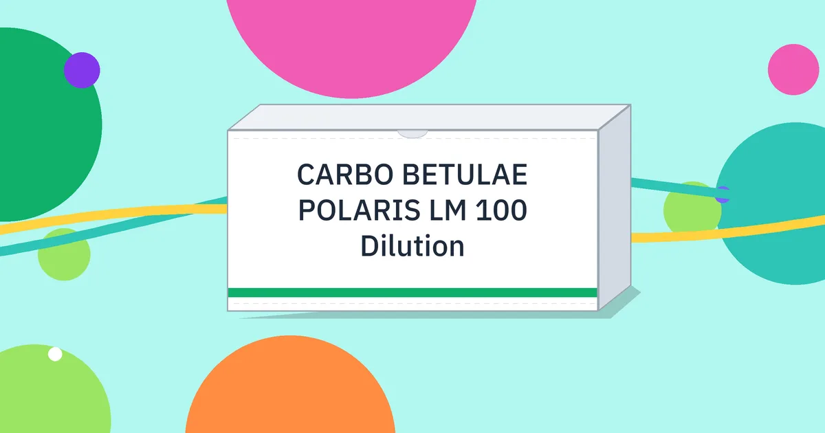 Symbolbild: Packung mit der Aufschrift CARBO BETULAE POLARIS LM 100 Dilution (PZN 13764503) – Verfügbarkeit und Bezug in Apotheken in Frankfurt am Main
