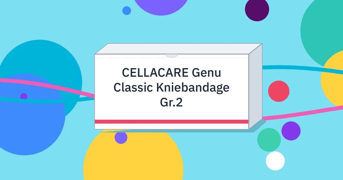 Symbolbild: Packung mit der Aufschrift CELLACARE Genu Classic Kniebandage Gr.2 (PZN 12647882) – Verfügbarkeit und Bezug in Apotheken in Frankfurt am Main