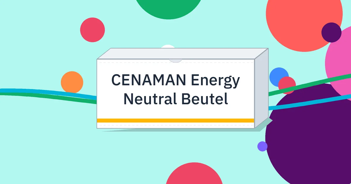 Symbolbild: Packung mit der Aufschrift CENAMAN Energy Neutral Beutel (PZN 13710849) – Verfügbarkeit und Bezug in Apotheken in Frankfurt am Main