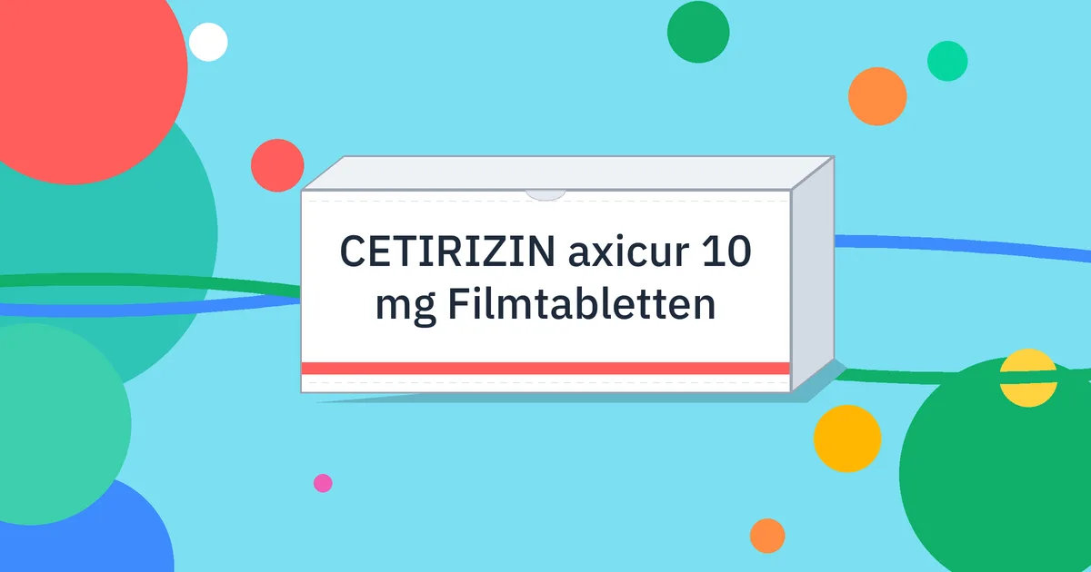 Symbolbild: Packung mit der Aufschrift CETIRIZIN axicur 10 mg Filmtabletten (PZN 14293520) – Verfügbarkeit und Bezug in Apotheken in Frankfurt am Main