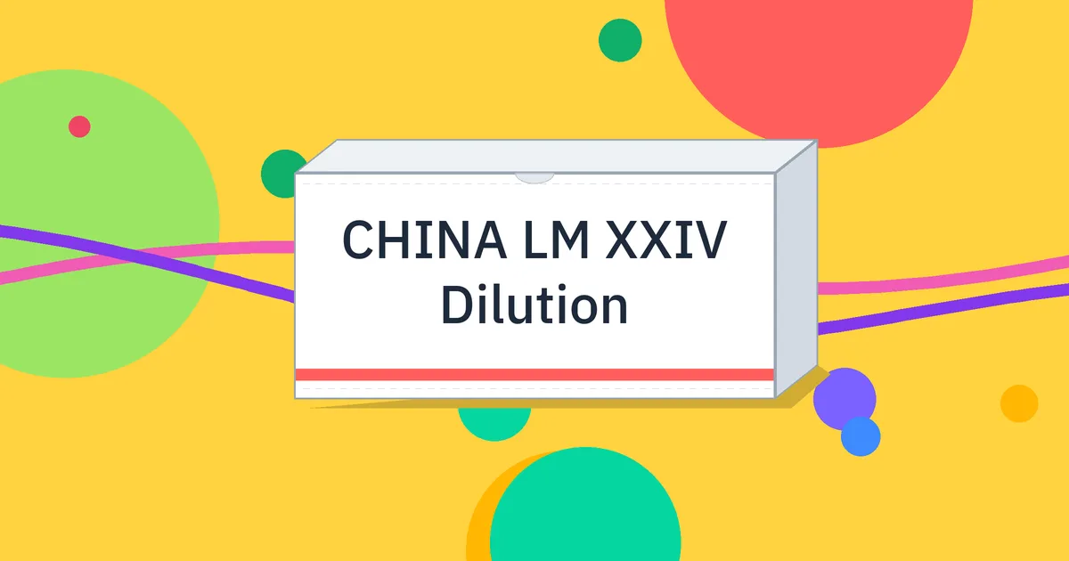 Symbolbild: Packung mit der Aufschrift CHINA LM XXIV Dilution (PZN 02674240) – Verfügbarkeit und Bezug in Apotheken in Frankfurt am Main