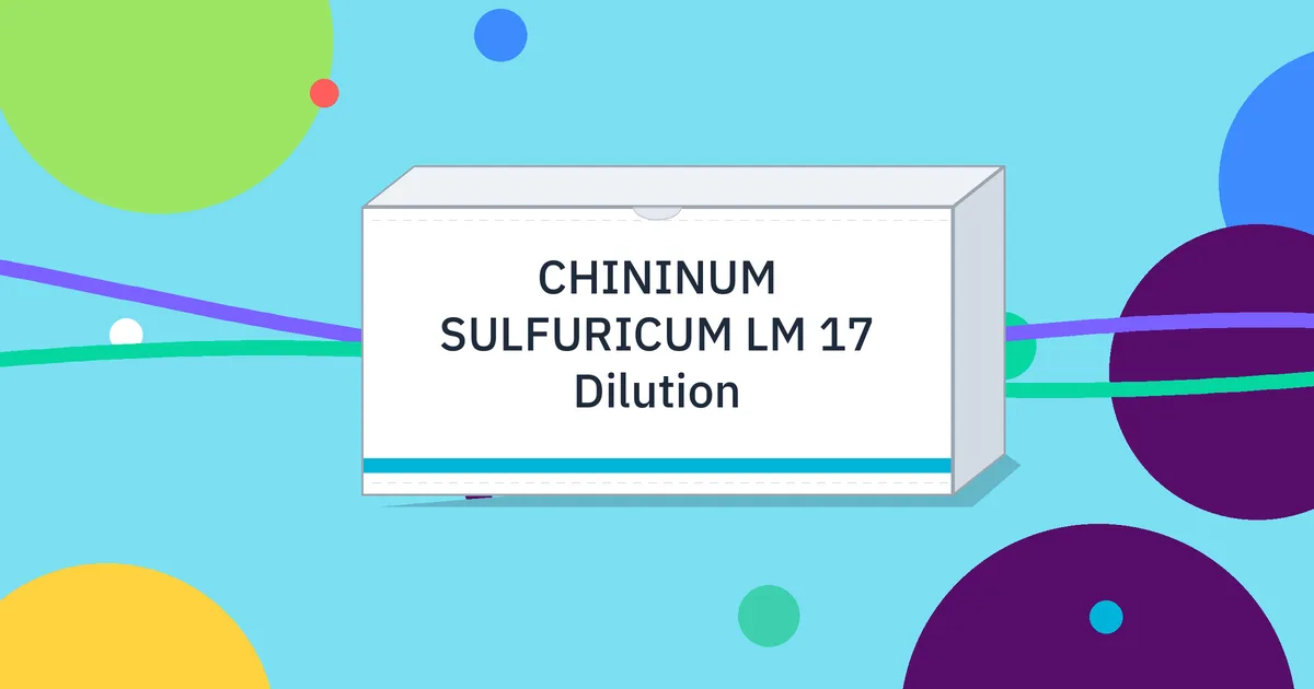 Symbolbild: Packung mit der Aufschrift CHININUM SULFURICUM LM 17 Dilution (PZN 12816043) – Verfügbarkeit und Bezug in Apotheken in Frankfurt am Main