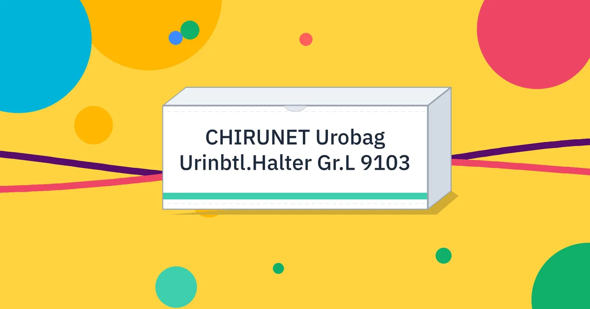 Symbolbild: Packung mit der Aufschrift CHIRUNET Urobag Urinbtl.Halter Gr.L 9103 (PZN 00478150) – Verfügbarkeit und Bezug in Apotheken in Frankfurt am Main