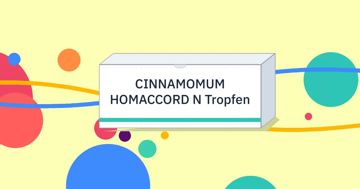 Symbolbild: Packung mit der Aufschrift CINNAMOMUM HOMACCORD N Tropfen (PZN 02765741) – Verfügbarkeit und Bezug in Apotheken in Frankfurt am Main