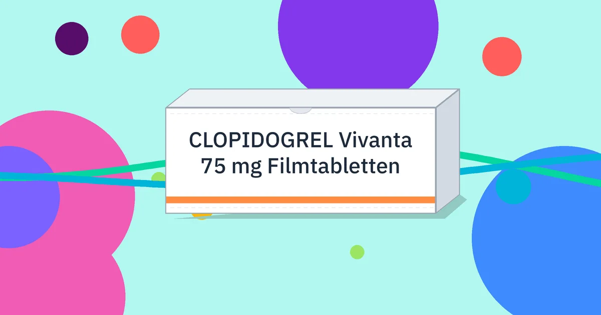 Symbolbild: Packung mit der Aufschrift CLOPIDOGREL Vivanta 75 mg Filmtabletten (PZN 19297652) – Verfügbarkeit und Bezug in Apotheken in Frankfurt am Main