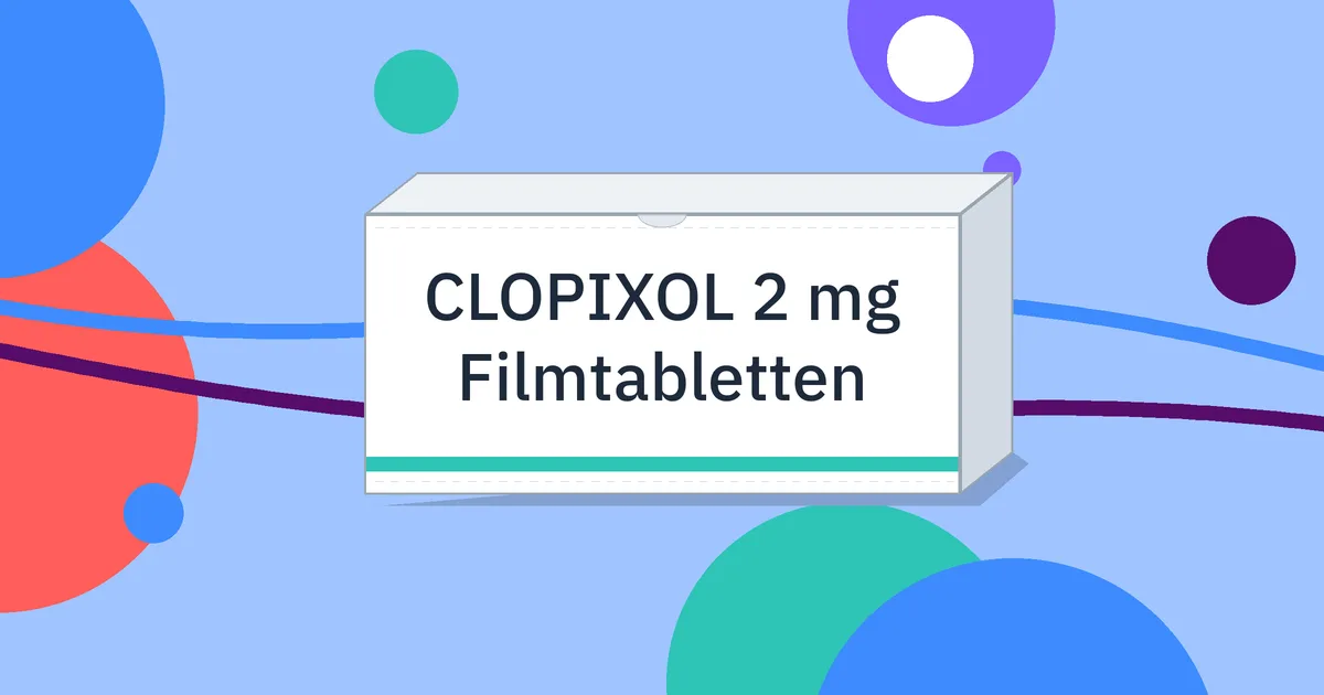 Symbolbild: Packung mit der Aufschrift CLOPIXOL 2 mg Filmtabletten (PZN 19342772) – Verfügbarkeit und Bezug in Apotheken in Frankfurt am Main