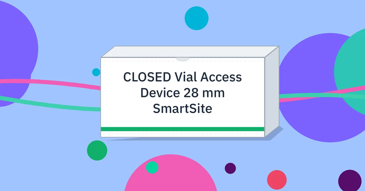 Symbolbild: Packung mit der Aufschrift CLOSED Vial Access Device 28 mm SmartSite (PZN 10340665) – Verfügbarkeit und Bezug in Apotheken in Frankfurt am Main