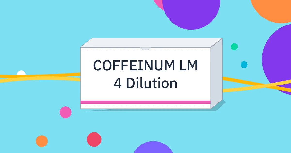 Symbolbild: Packung mit der Aufschrift COFFEINUM LM 4 Dilution (PZN 12831657) – Verfügbarkeit und Bezug in Apotheken in Frankfurt am Main