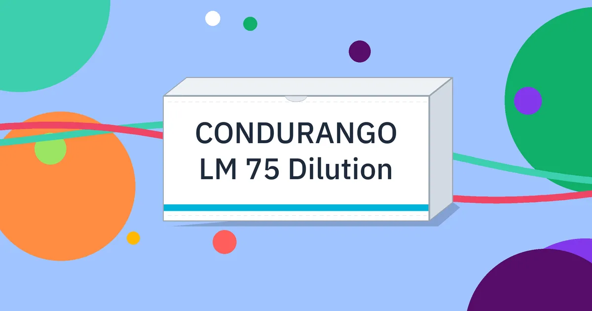 Symbolbild: Packung mit der Aufschrift CONDURANGO LM 75 Dilution (PZN 13449960) – Verfügbarkeit und Bezug in Apotheken in Frankfurt am Main