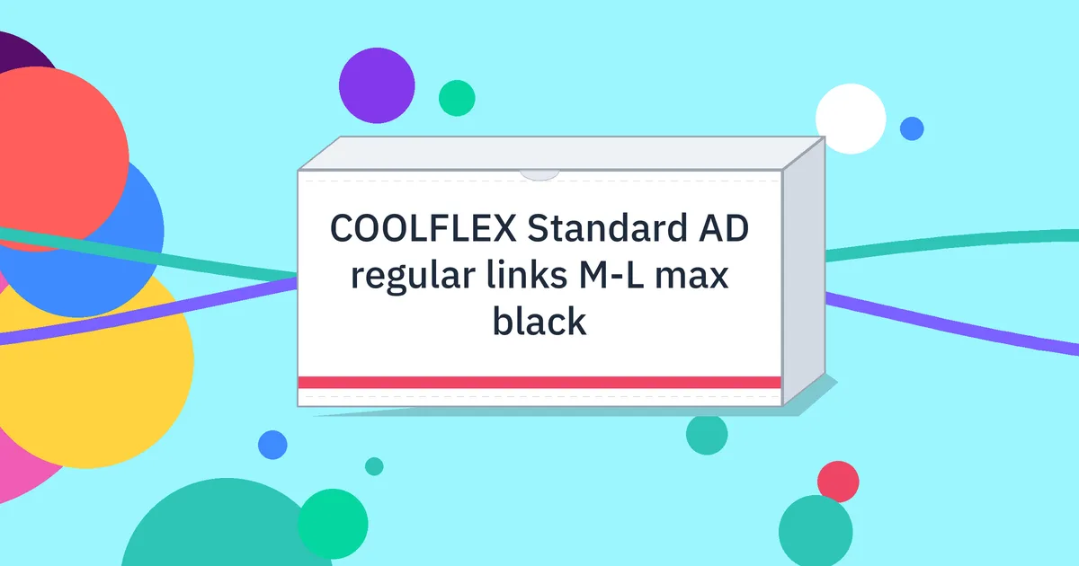 Symbolbild: Packung mit der Aufschrift COOLFLEX Standard AD regular links M-L max black (PZN 19535152) – Verfügbarkeit und Bezug in Apotheken in Frankfurt am Main
