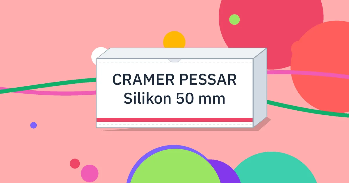 Symbolbild: Packung mit der Aufschrift CRAMER PESSAR Silikon 50 mm (PZN 04022872) – Verfügbarkeit und Bezug in Apotheken in Frankfurt am Main