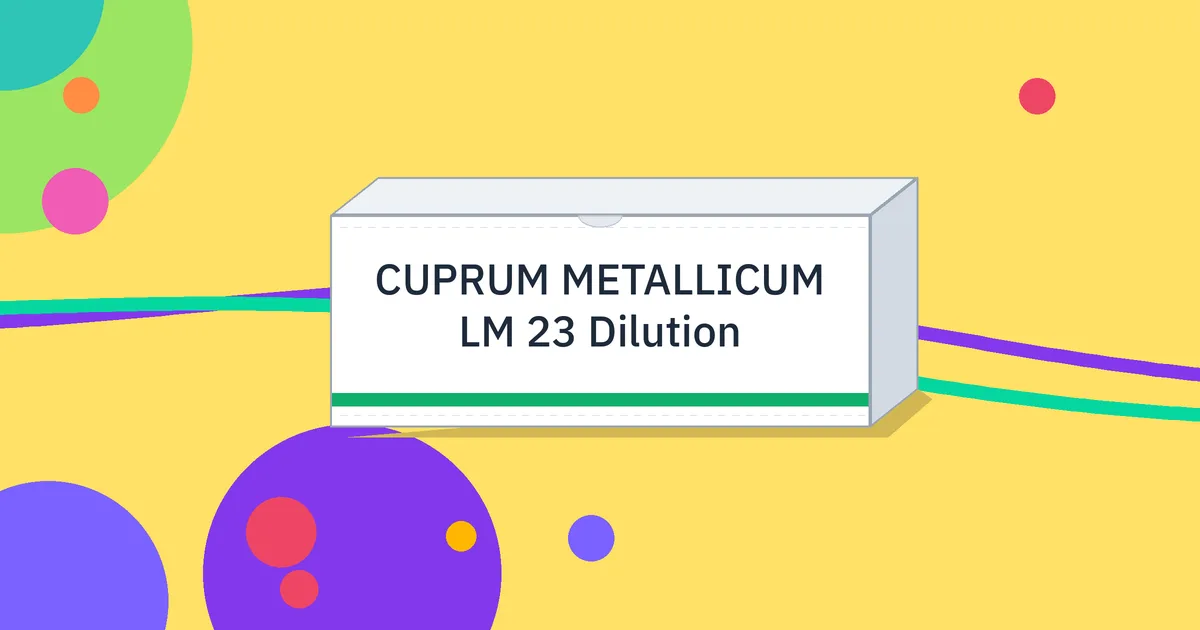 Symbolbild: Packung mit der Aufschrift CUPRUM METALLICUM LM 23 Dilution (PZN 12838286) – Verfügbarkeit und Bezug in Apotheken in Frankfurt am Main
