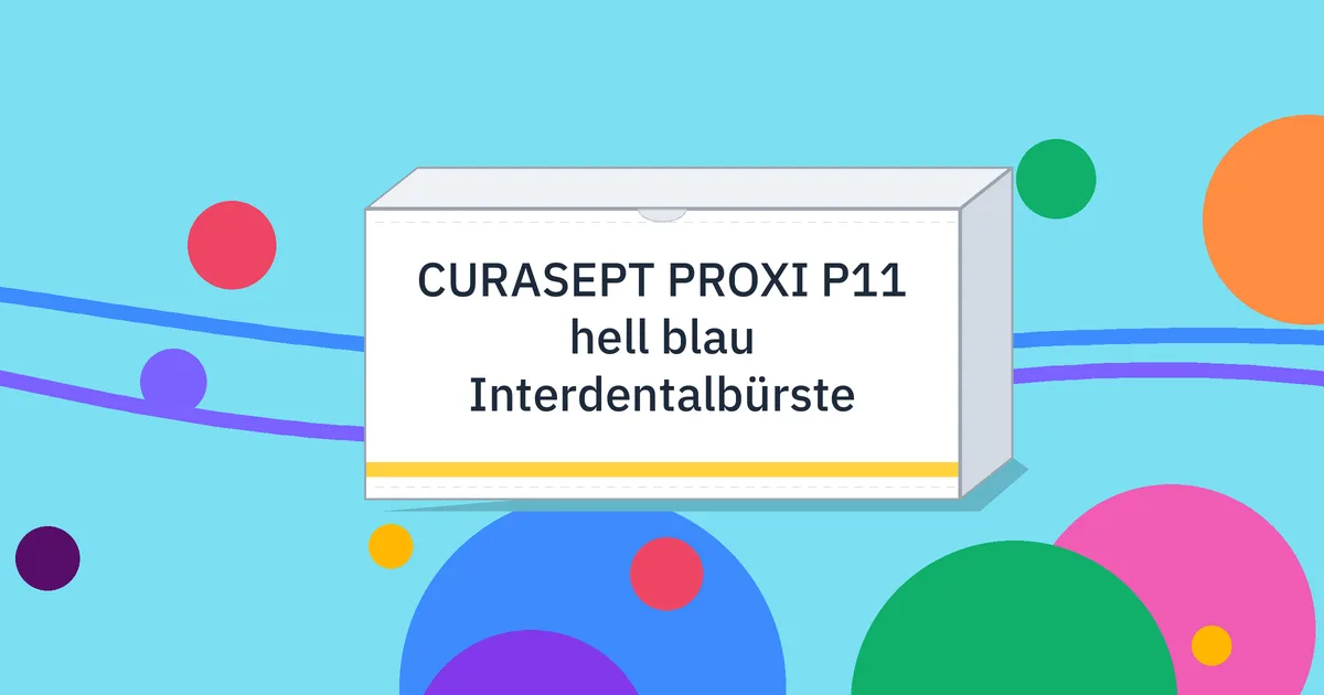 Symbolbild: Packung mit der Aufschrift CURASEPT PROXI P11 hell blau Interdentalbürste (PZN 17607769) – Verfügbarkeit und Bezug in Apotheken in Frankfurt am Main