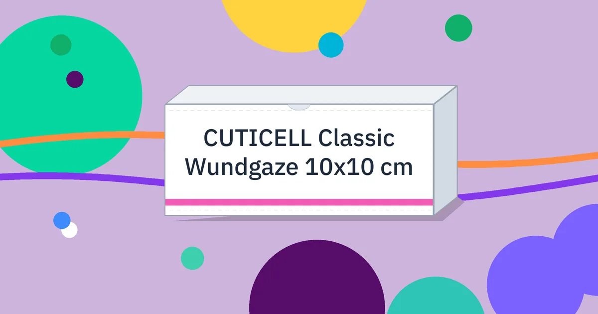 Symbolbild: Packung mit der Aufschrift CUTICELL Classic Wundgaze 10x10 cm (PZN 18469909) – Verfügbarkeit und Bezug in Apotheken in Frankfurt am Main