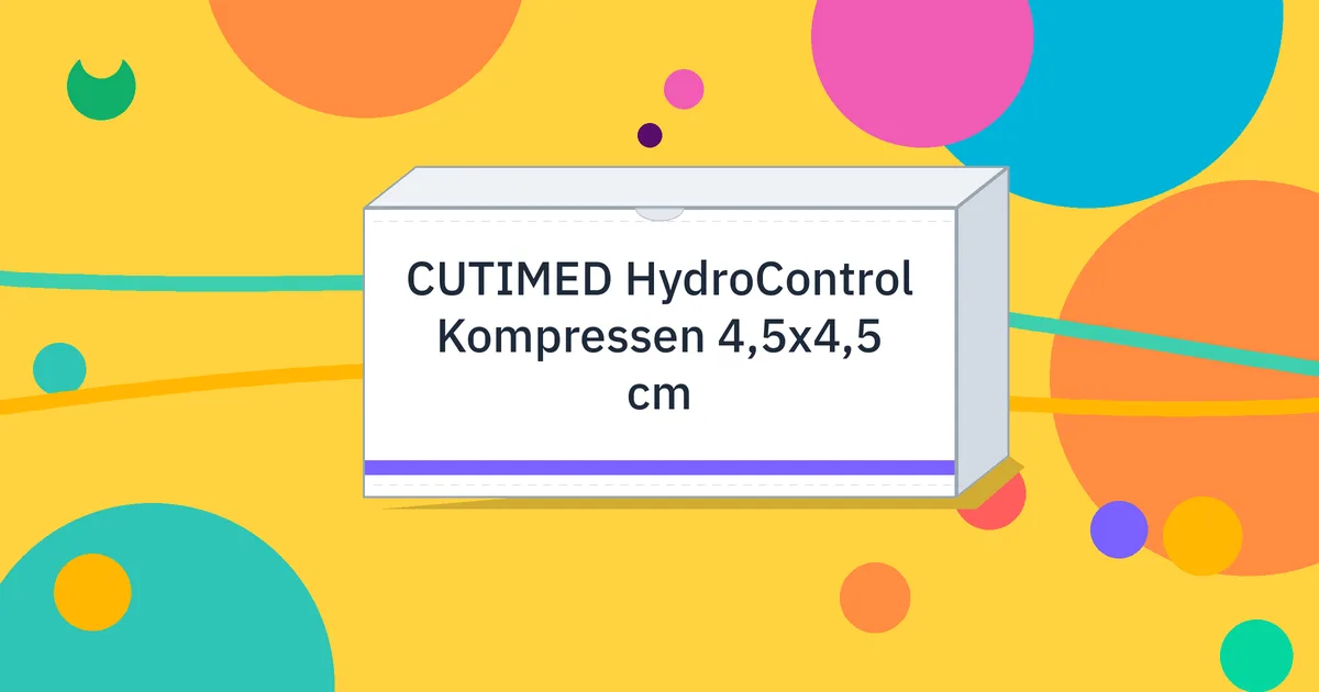 Symbolbild: Packung mit der Aufschrift CUTIMED HydroControl Kompressen 4,5x4,5 cm (PZN 17863656) – Verfügbarkeit und Bezug in Apotheken in Frankfurt am Main