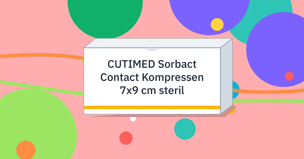 Symbolbild: Packung mit der Aufschrift CUTIMED Sorbact Contact Kompressen 7x9 cm steril (PZN 20848287) – Verfügbarkeit und Bezug in Apotheken in Frankfurt am Main
