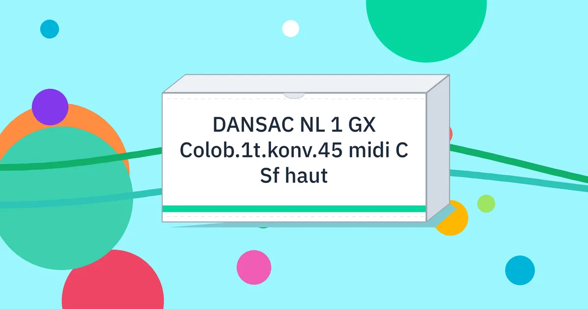 Symbolbild: Packung mit der Aufschrift DANSAC NL 1 GX Colob.1t.konv.45 midi C Sf haut (PZN 10945842) – Verfügbarkeit und Bezug in Apotheken in Frankfurt am Main