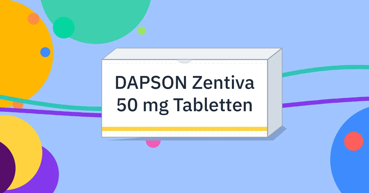 Symbolbild: Packung mit der Aufschrift DAPSON Zentiva 50 mg Tabletten (PZN 19339758) – Verfügbarkeit und Bezug in Apotheken in Frankfurt am Main