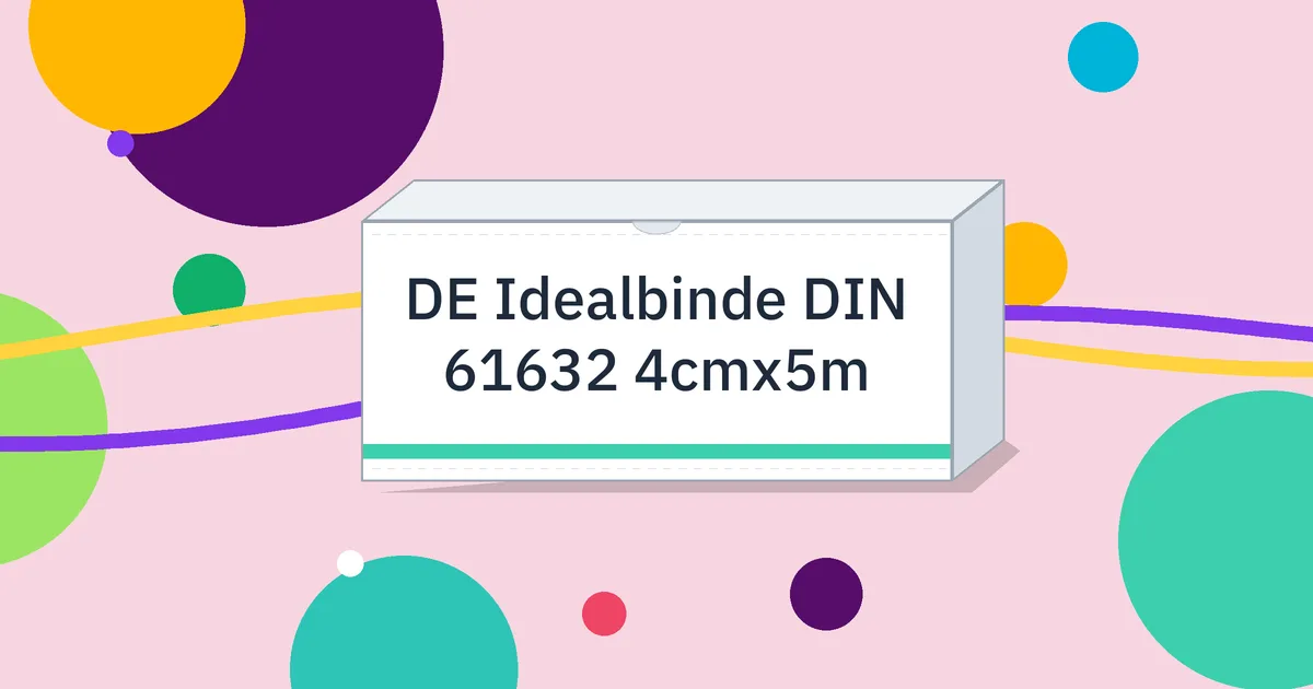 Symbolbild: Packung mit der Aufschrift DE Idealbinde DIN 61632 4cmx5m (PZN 04552009) – Verfügbarkeit und Bezug in Apotheken in Frankfurt am Main