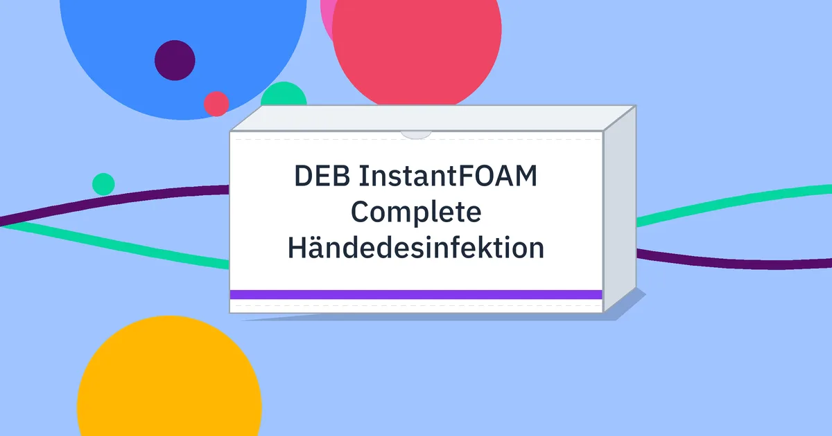 Symbolbild: Packung mit der Aufschrift DEB InstantFOAM Complete Händedesinfektion (PZN 11536488) – Verfügbarkeit und Bezug in Apotheken in Frankfurt am Main