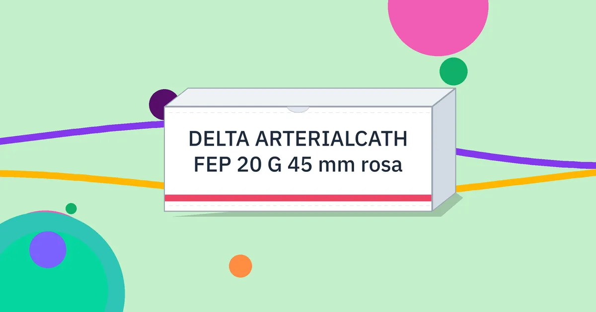 Symbolbild: Packung mit der Aufschrift DELTA ARTERIALCATH FEP 20 G 45 mm rosa (PZN 19726722) – Verfügbarkeit und Bezug in Apotheken in Frankfurt am Main