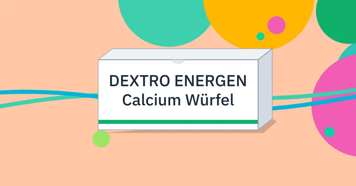 Symbolbild: Packung mit der Aufschrift DEXTRO ENERGEN Calcium Würfel (PZN 00975983) – Verfügbarkeit und Bezug in Apotheken in Frankfurt am Main
