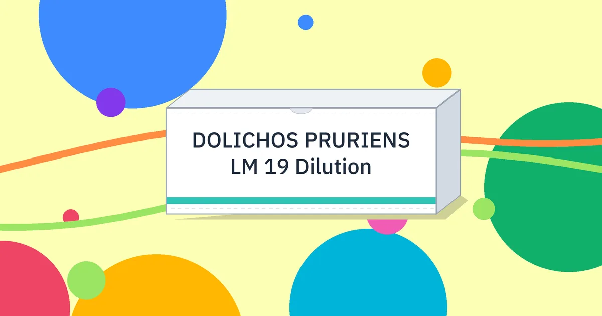 Symbolbild: Packung mit der Aufschrift DOLICHOS PRURIENS LM 19 Dilution (PZN 13466645) – Verfügbarkeit und Bezug in Apotheken in Frankfurt am Main