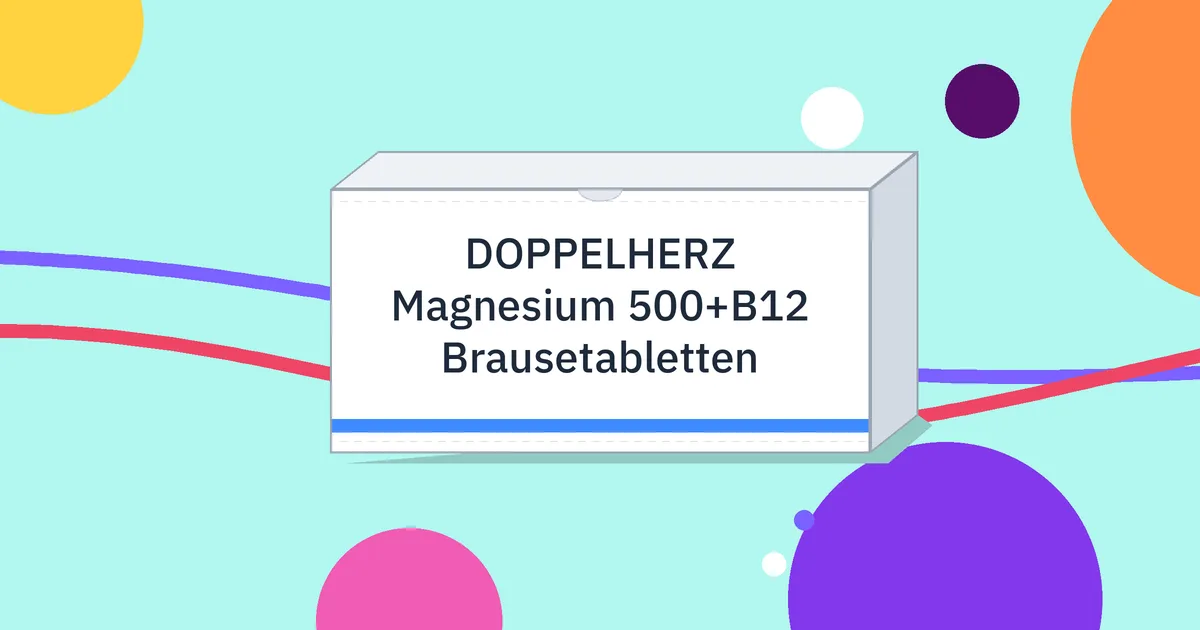 Symbolbild: Packung mit der Aufschrift DOPPELHERZ Magnesium 500+B12 Brausetabletten (PZN 19397129) – Verfügbarkeit und Bezug in Apotheken in Frankfurt am Main