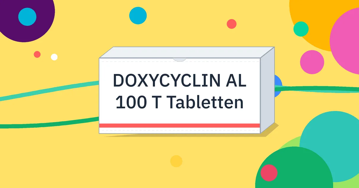 Symbolbild: Packung mit der Aufschrift DOXYCYCLIN AL 100 T Tabletten (PZN 04773408) – Verfügbarkeit und Bezug in Apotheken in Frankfurt am Main