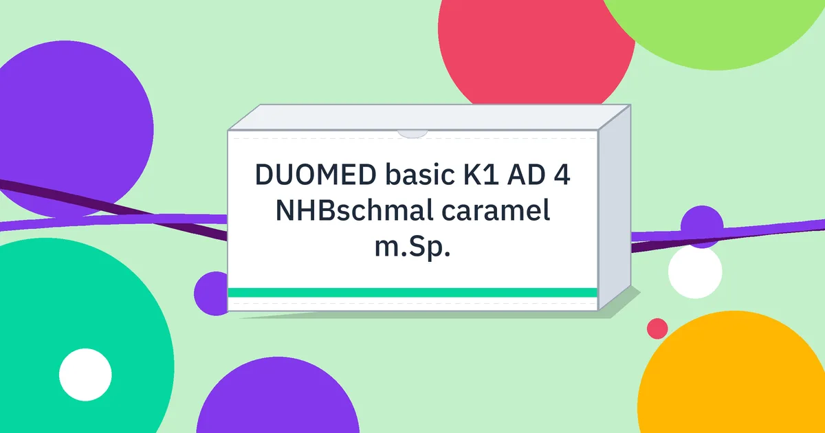 Symbolbild: Packung mit der Aufschrift DUOMED basic K1 AD 4 NHBschmal caramel m.Sp. (PZN 20903655) – Verfügbarkeit und Bezug in Apotheken in Frankfurt am Main