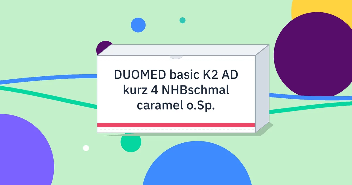 Symbolbild: Packung mit der Aufschrift DUOMED basic K2 AD kurz 4 NHBschmal caramel o.Sp. (PZN 20907653) – Verfügbarkeit und Bezug in Apotheken in Frankfurt am Main